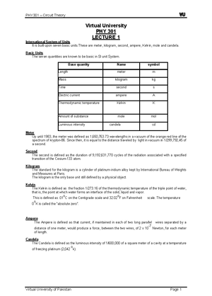 Circuit Theory(PHY301)-Complete - Circuit Theory (PHY 301) Lecture Handouts By Professor Dr ...