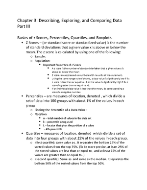 Chapter 1 – Part I - Chapter 1: Introduction to Statistics Part I Basic Types of Data: - Studocu