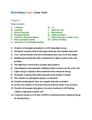 Bact 1 Study Guide - Bacteriology Exam 1 Study Guide Chapter 1: People ...