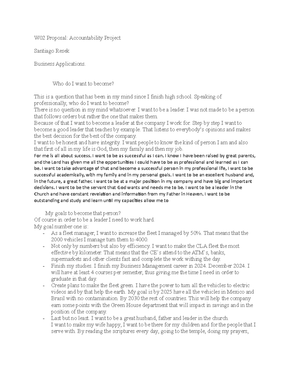 W02 Proposal - First weeks assignments - W02 Proposal: Accountability ...