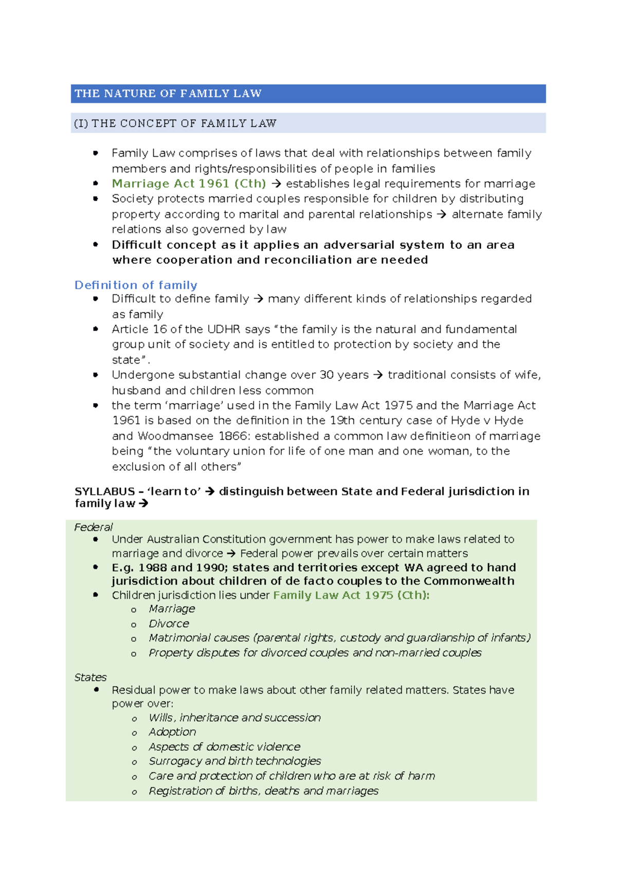 Family LAW - THE NATURE OF FAMILY LAW (I) THE CONCEPT OF FAMILY LAW ...