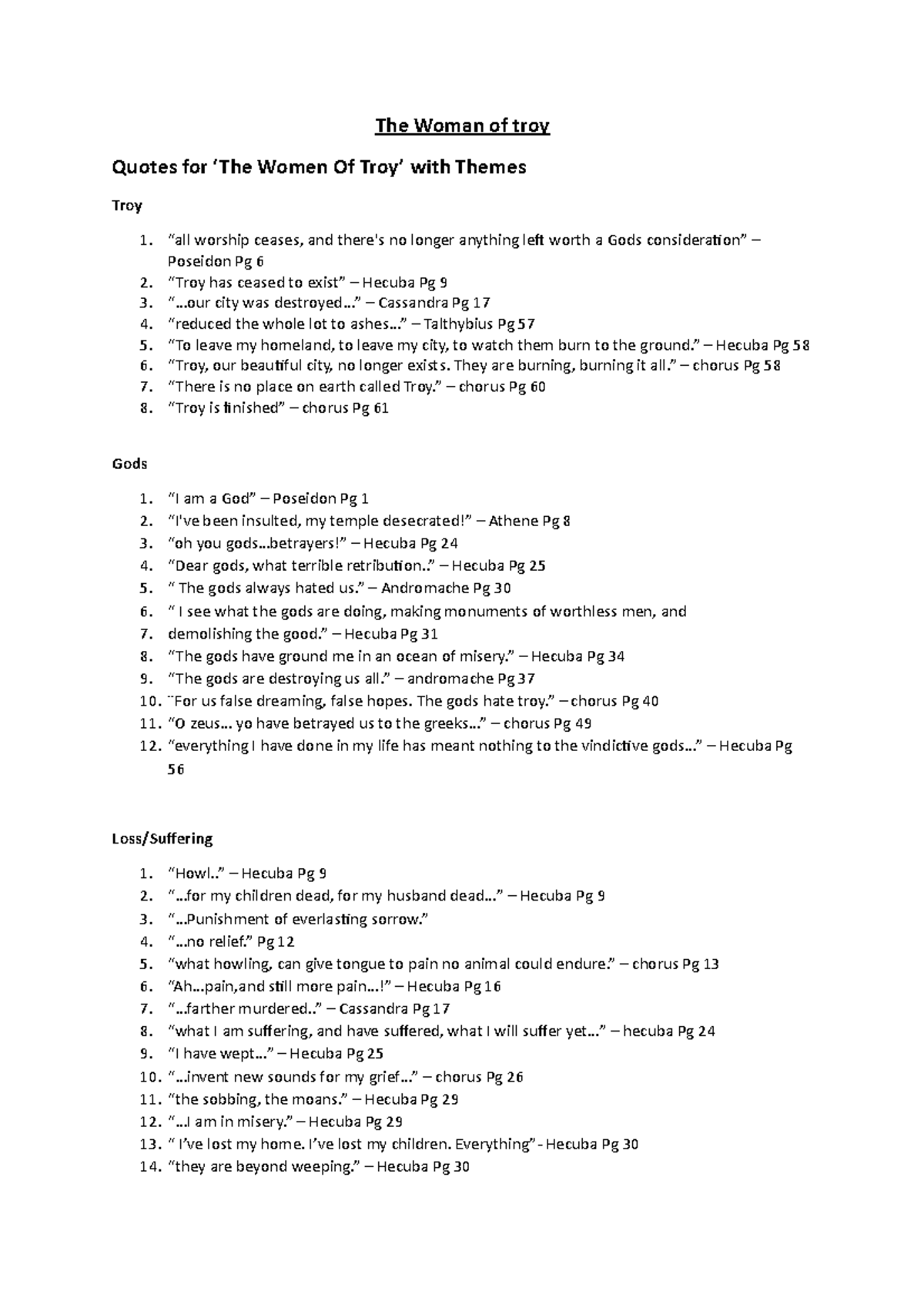 The women of TRoy quotes with themes - The Woman of troy Quotes for ...