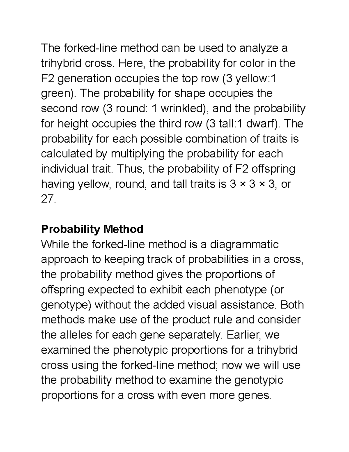 BIOL 1345 Module 10 Laws of Inheritance - The forked-line method can be ...
