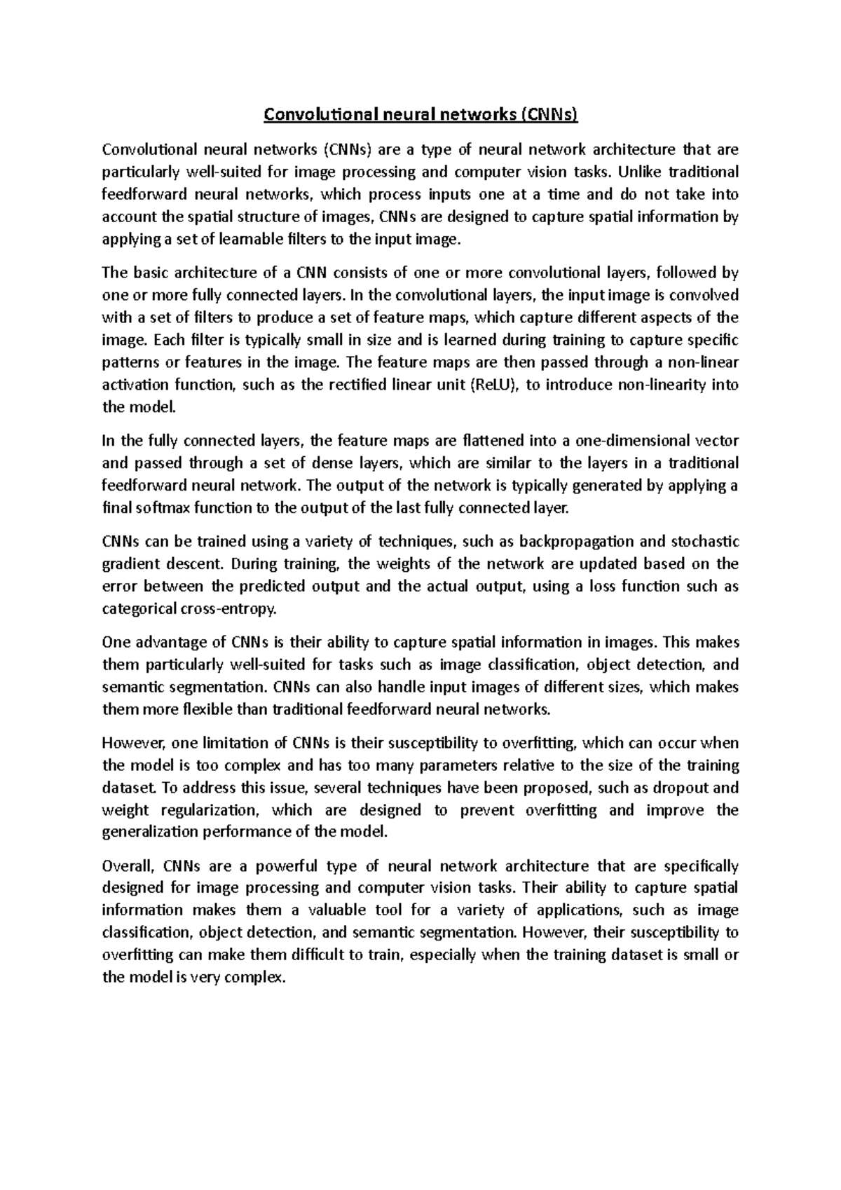 Convolutional neural networks (CNNs) - Unlike traditional feedforward ...