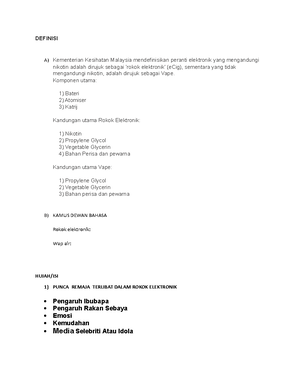 Kesan Buruk Rokok Elektronik - Pada era globalisasi tanpa limitasi ini ...