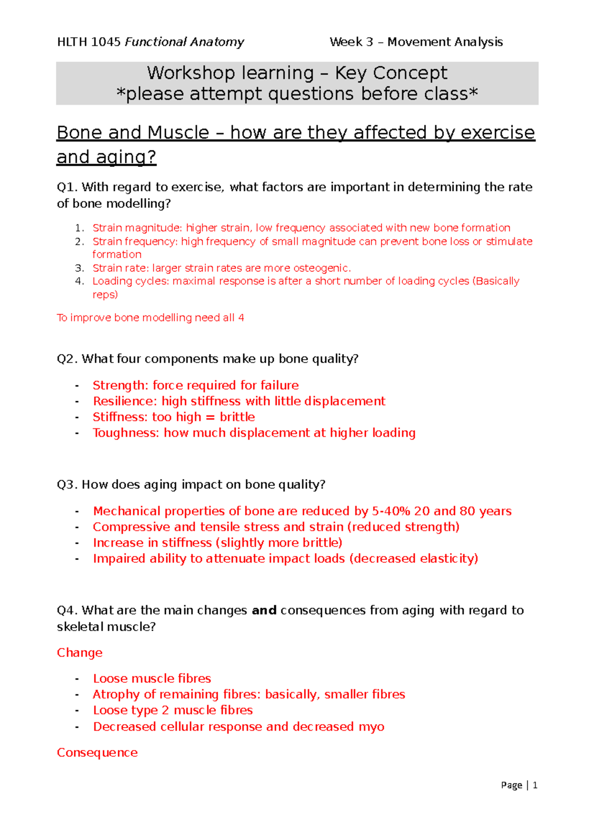 Week 3 workshop - Workshop learning – Key Concept please attempt ...