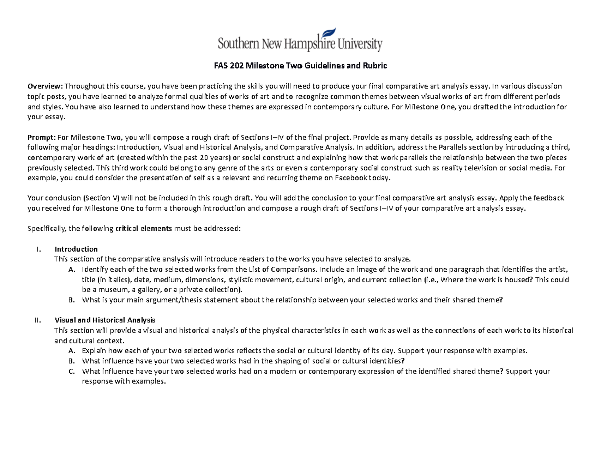 FAS 202 Milestone Two Guidelines and Rubric 2022 M2 - FAS 202 Milestone ...