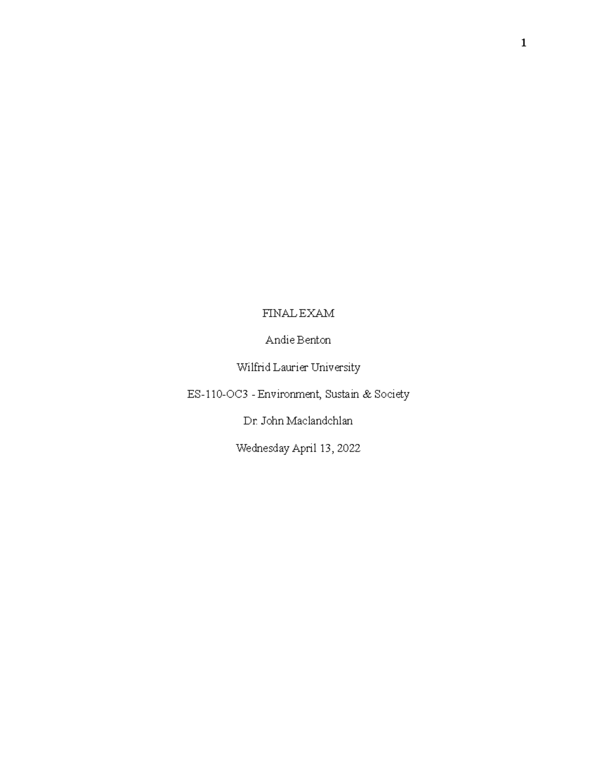 ES-110-OC3 Final EXAM - Exam PDF example - FINAL EXAM Andie Benton ...