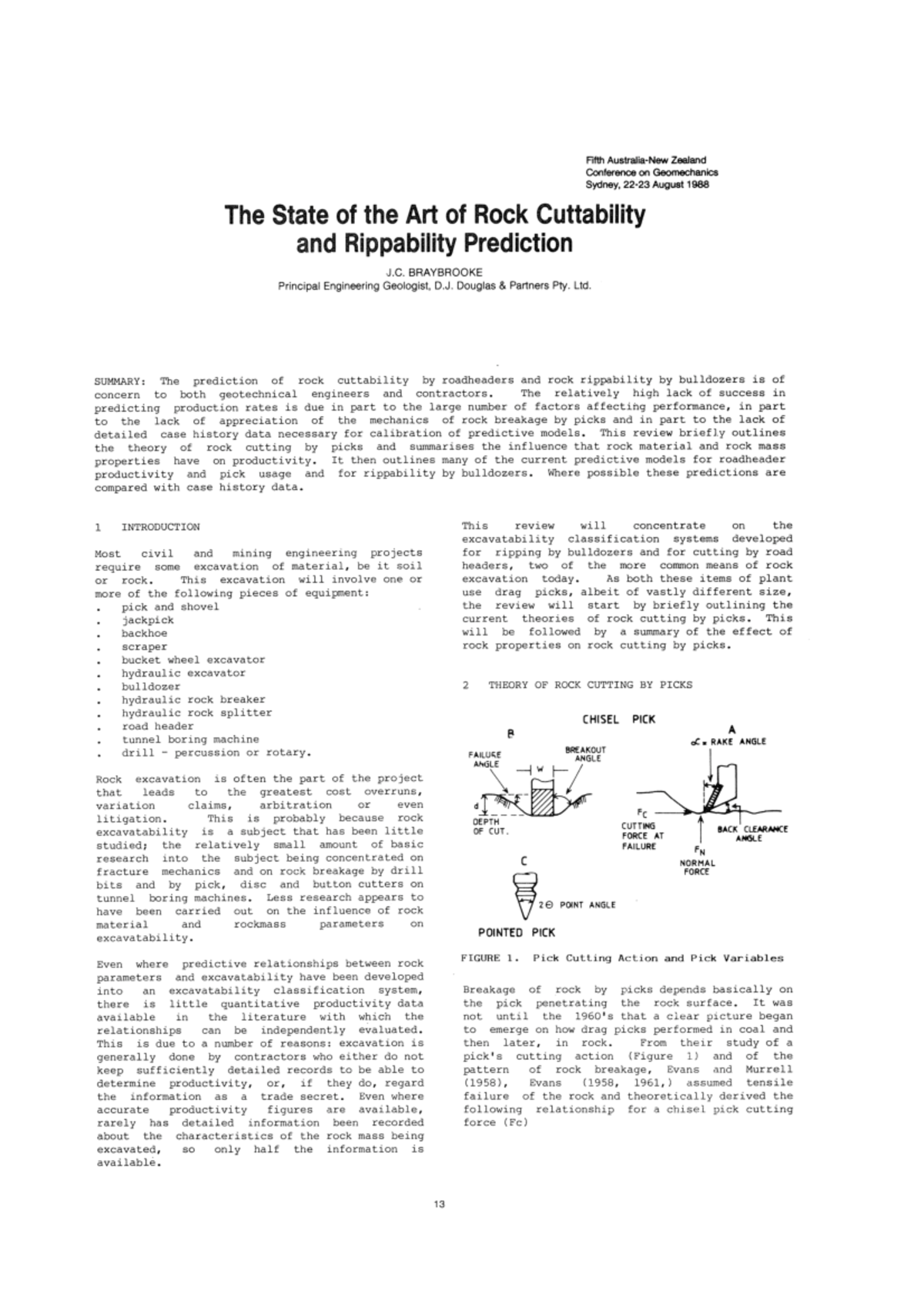 The State Art of Rock Cuttability and Rippability Prediction ...