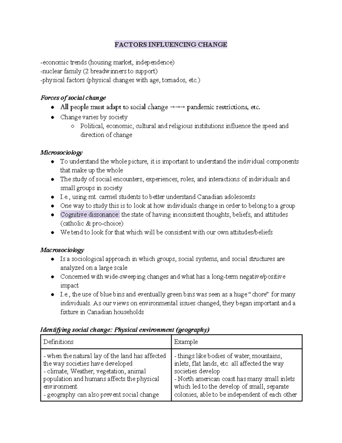 Factors influencing change - FACTORS INFLUENCING CHANGE -economic ...