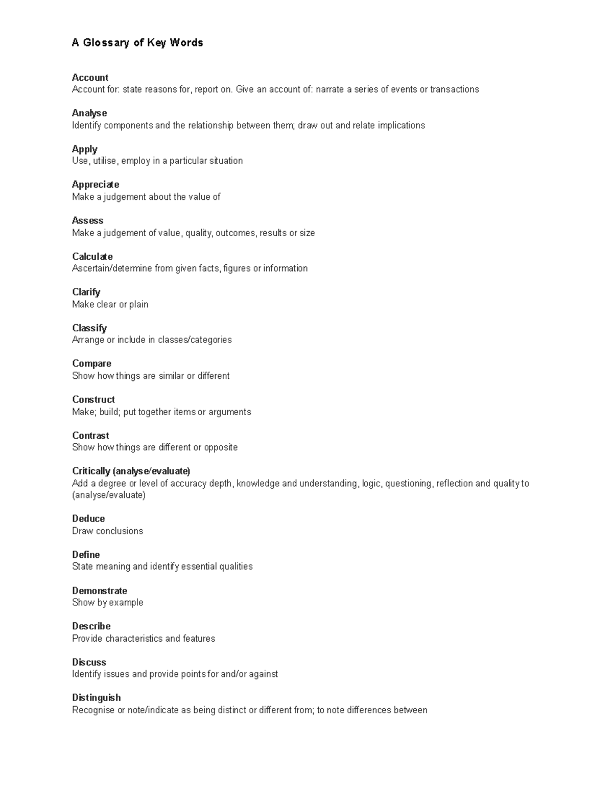 Glossary (1) copy - A Glossary of Key Words Account Account for: state ...