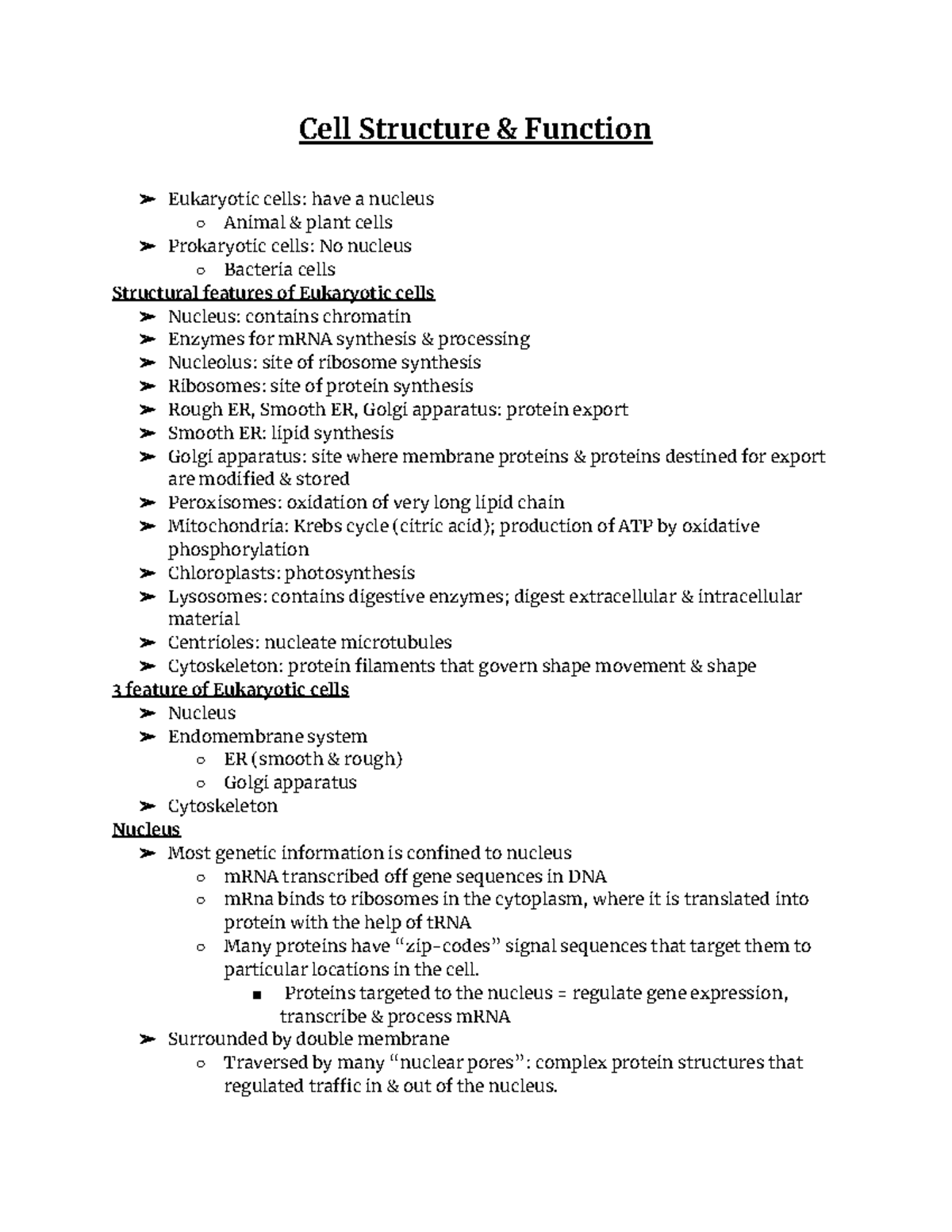 Cell Structure & Function - Google Docs - Cell Structure & Function ...