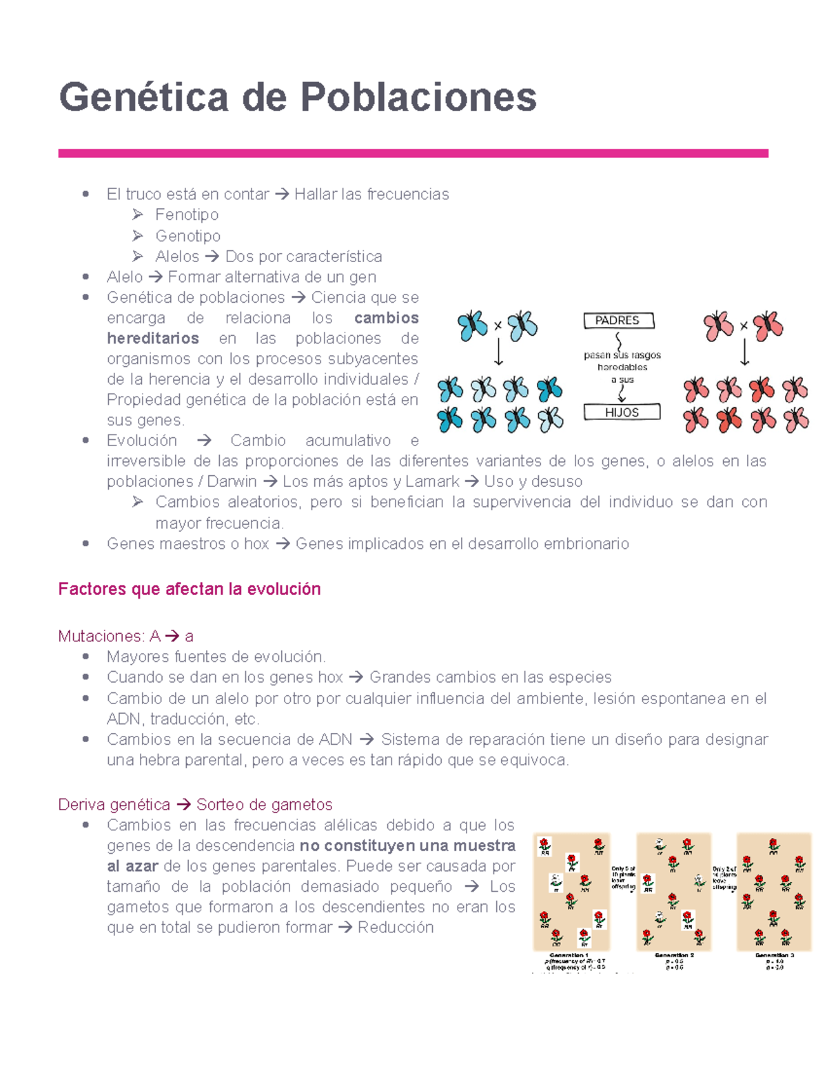 Genética de Poblaciones - de Poblaciones El truco en contar Hallar las ...