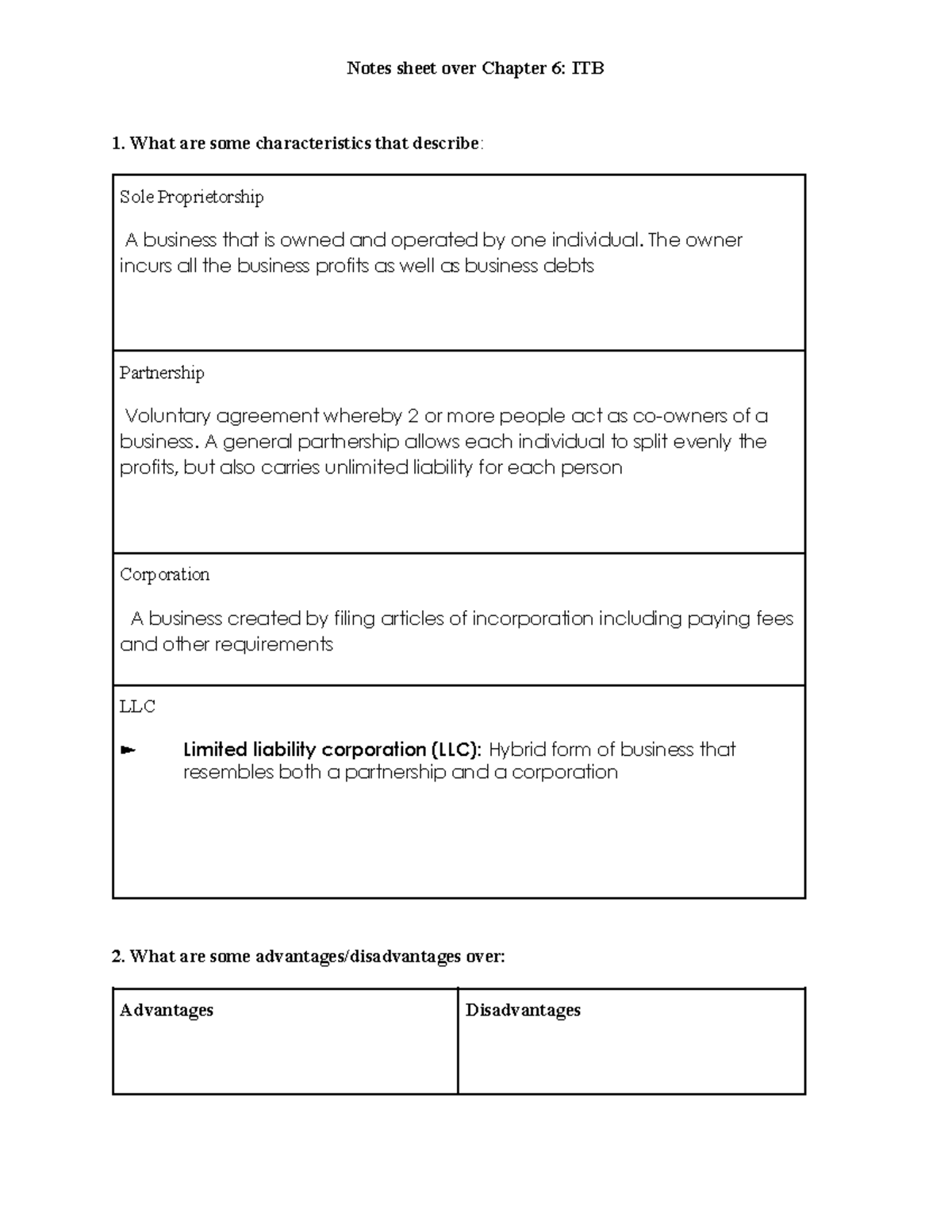 Chapter 6 notes sheet - What are some characteristics that describe ...
