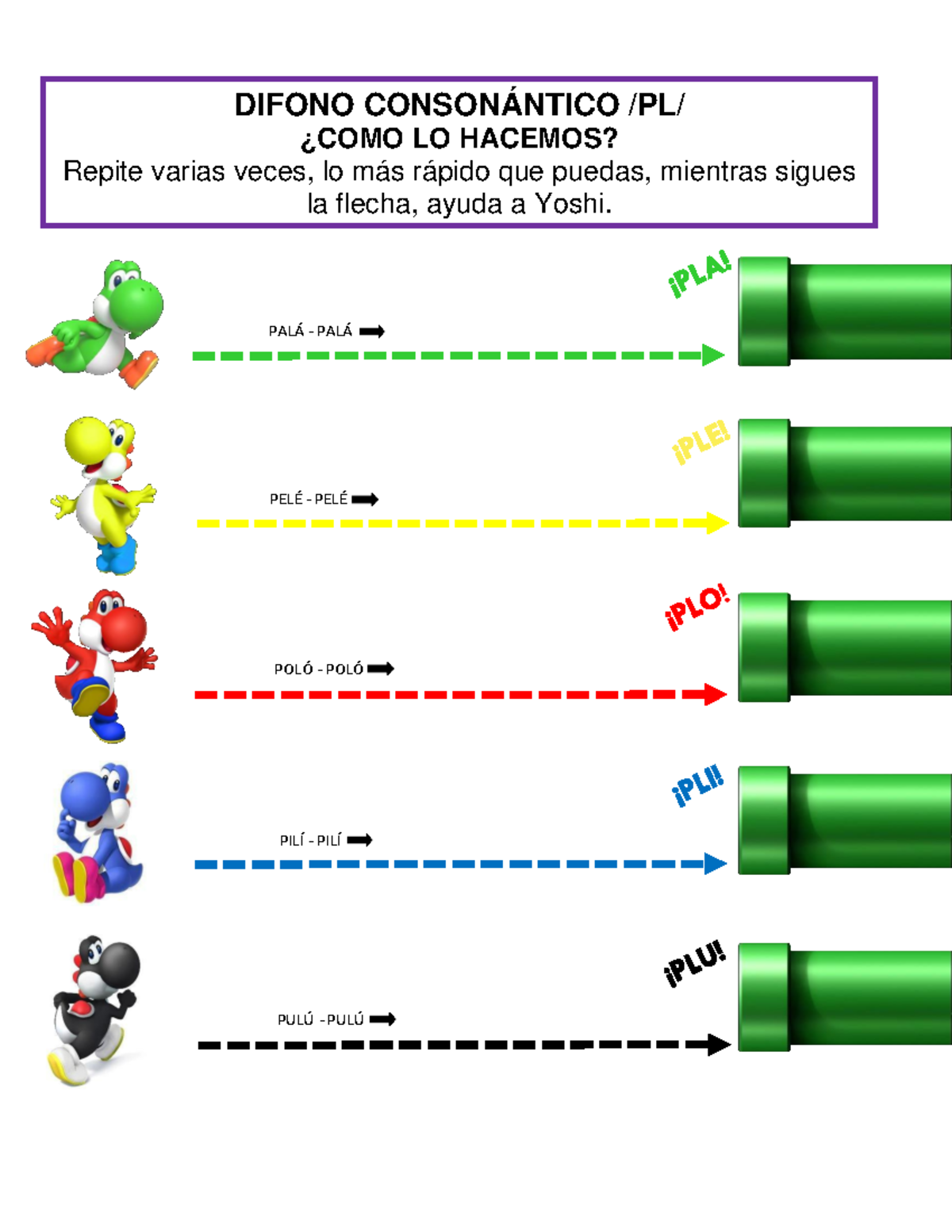 Actividades para la semana - DIFONO CONSONÁNTICO /PL/ ¿COMO LO HACEMOS ...
