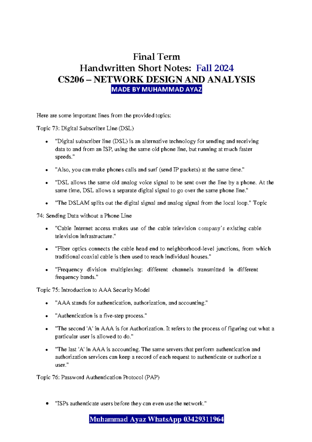 CS206 Final Term Handwritten-notes Made-by-Muhammad Ayaz - Final Term ... CS206 Final Term Handwritten-notes Made-by-Muhammad Ayaz - Final Term ...