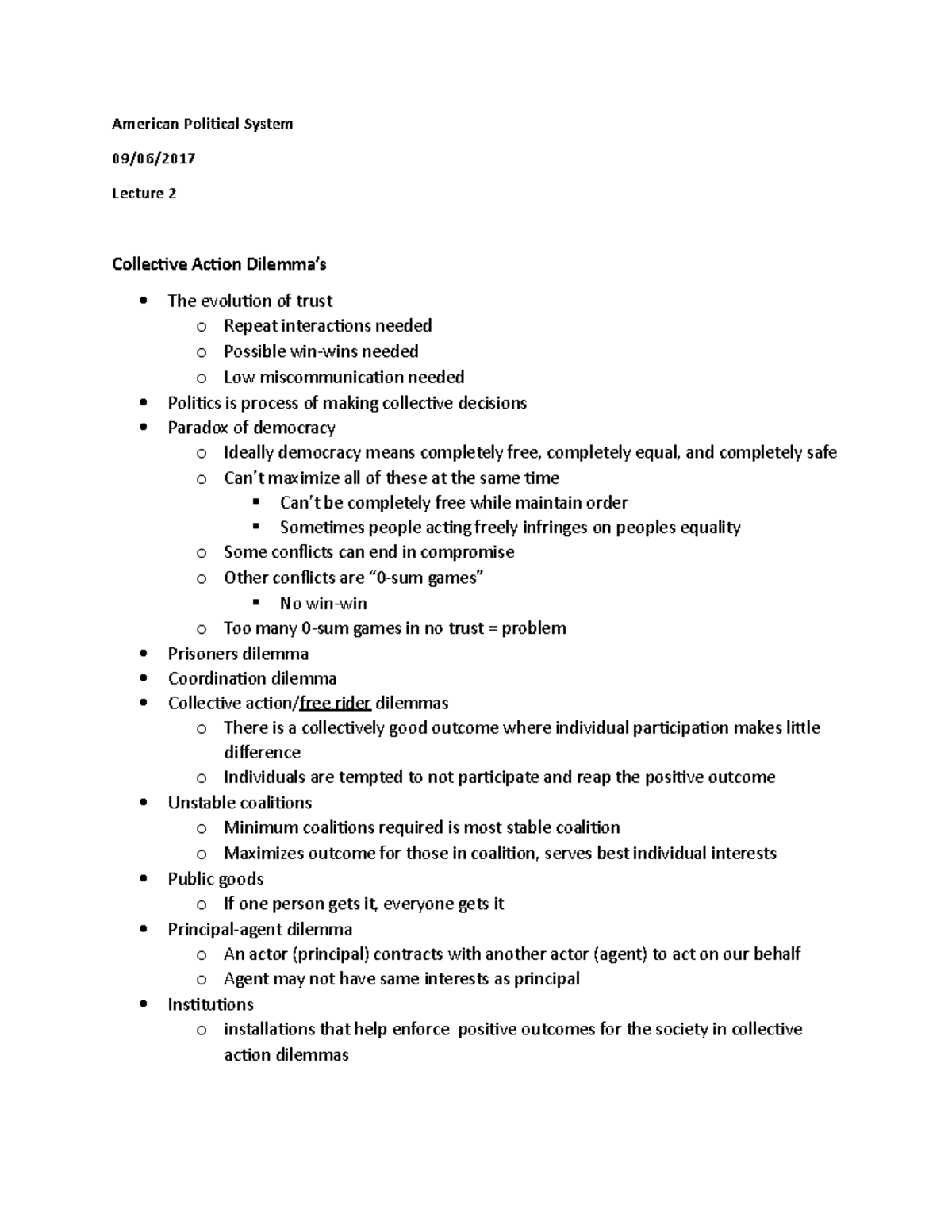 Lecture 2 - Professor Ellen Anderson - American Political System 09/06 ...