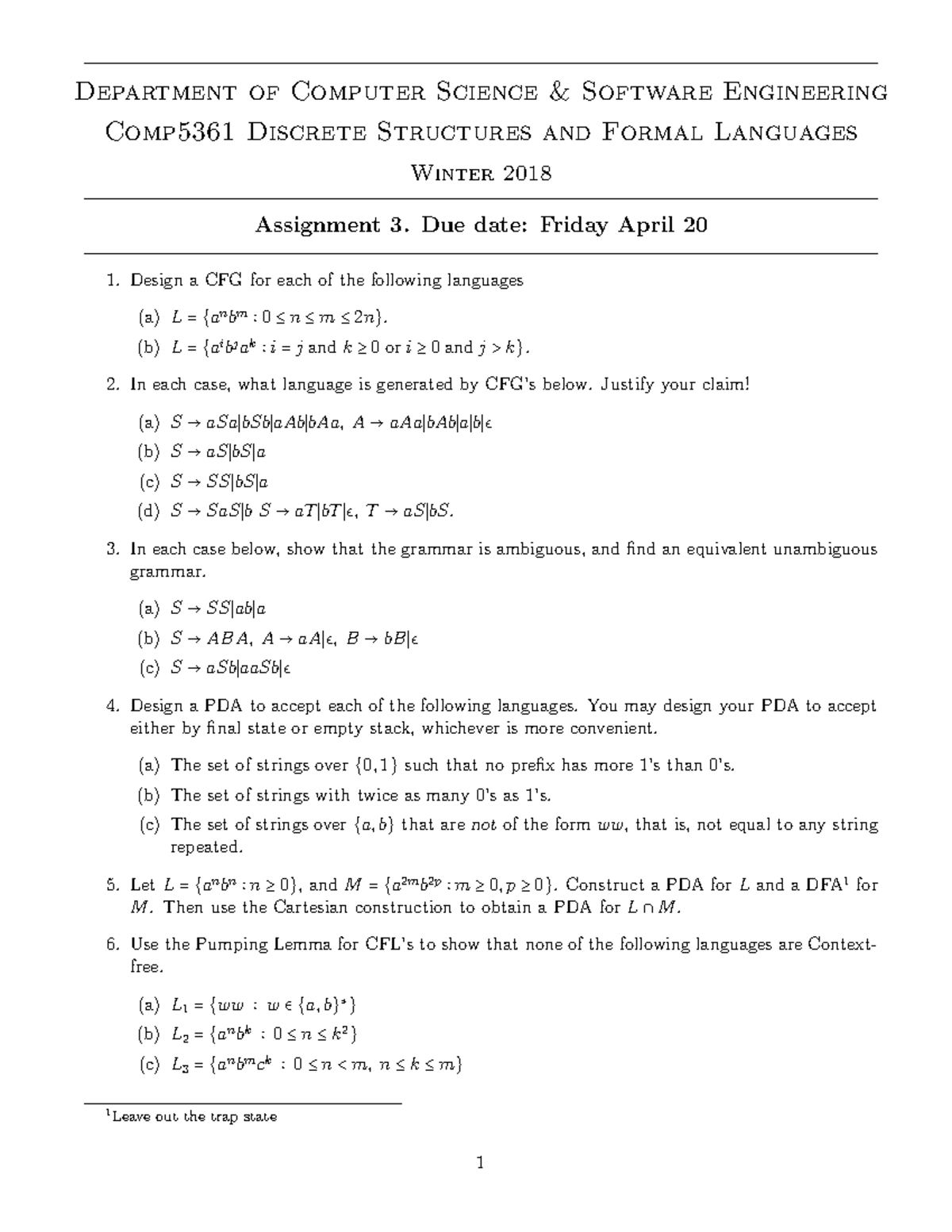 Assgn 3 - Assignment3 - Department of Computer Science & Software Engineering Comp5361 Discrete ...