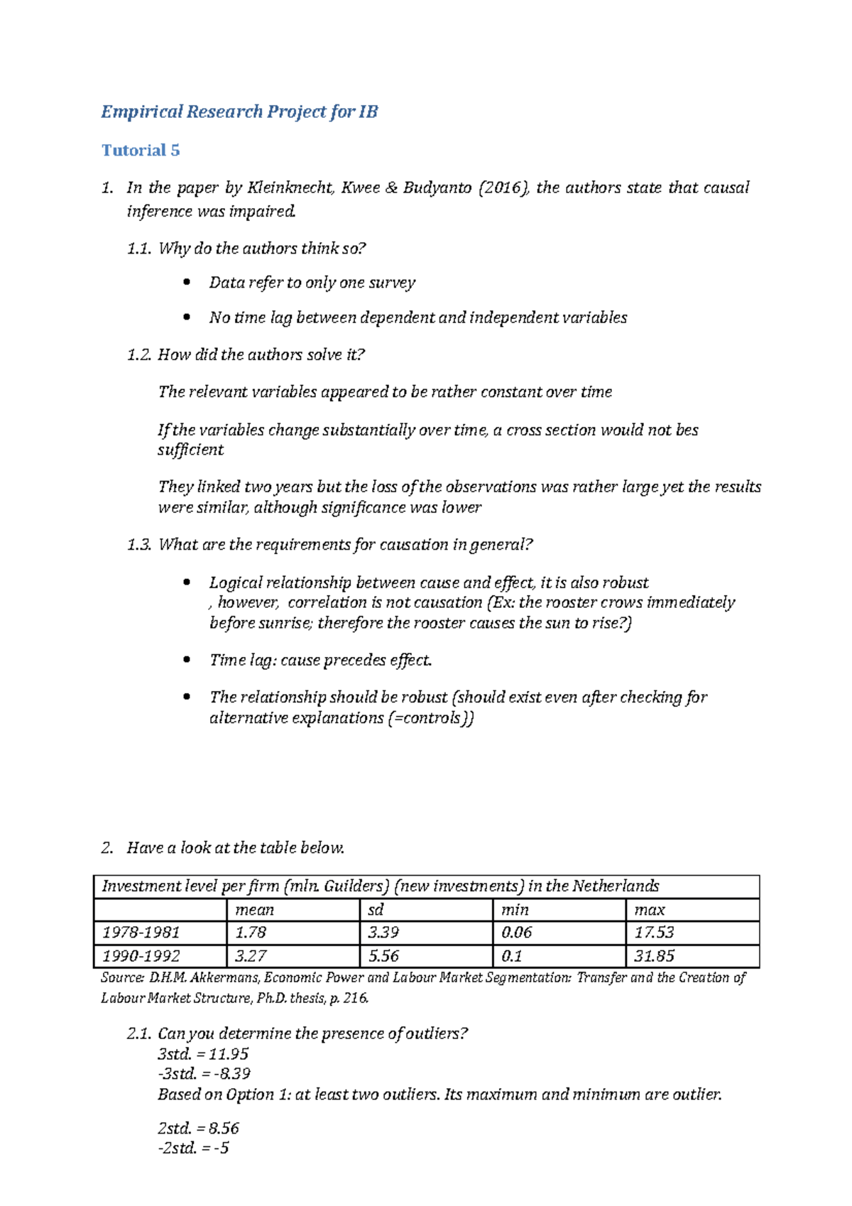 Tutorial 5. Empirical Research Project for IB - Empirical Research Project for IB Tutorial 5 In ...