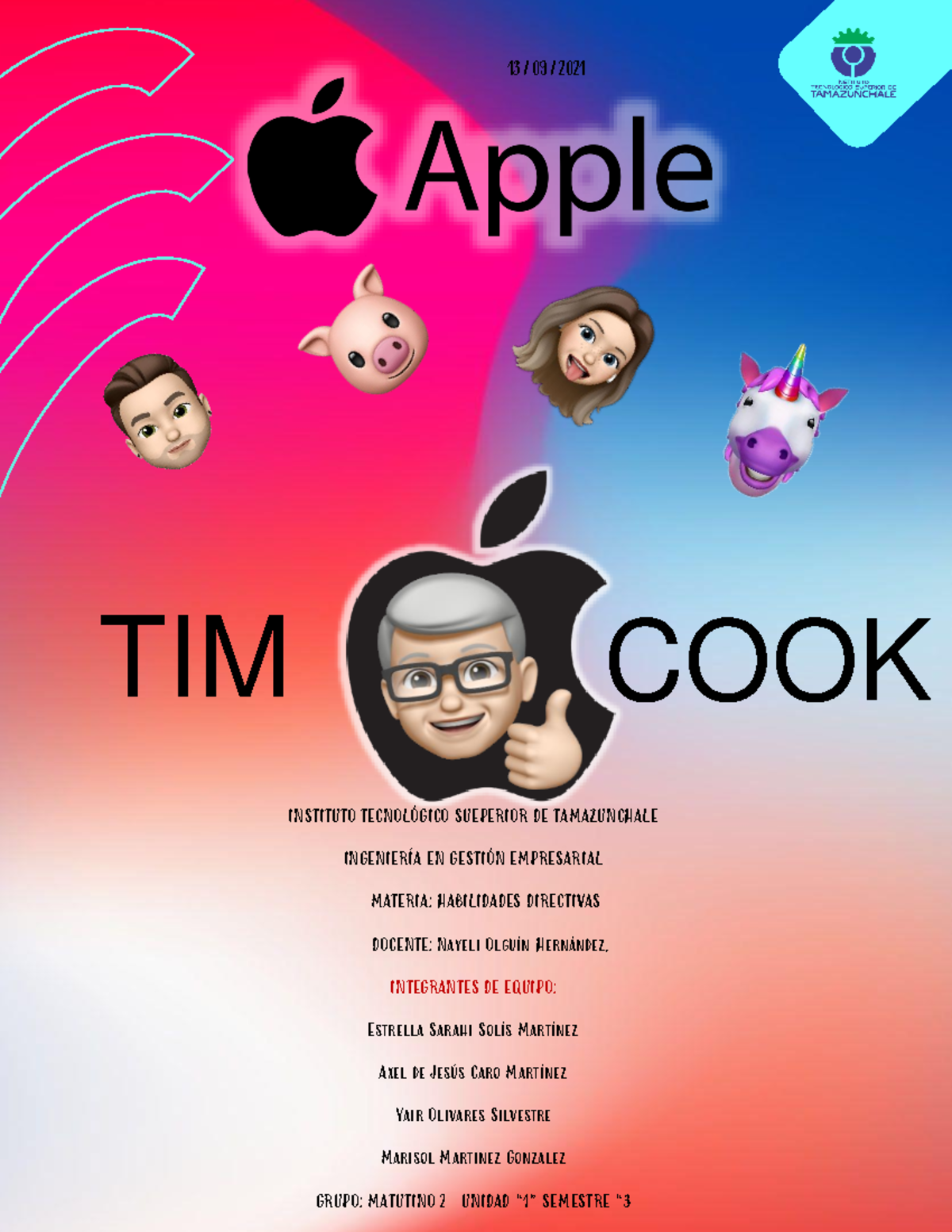U1 E2 Adjcm 3M2 - INVESTIGACION APPLE(TIM COOK) - INSTITUTO TECNOL”GICO ...