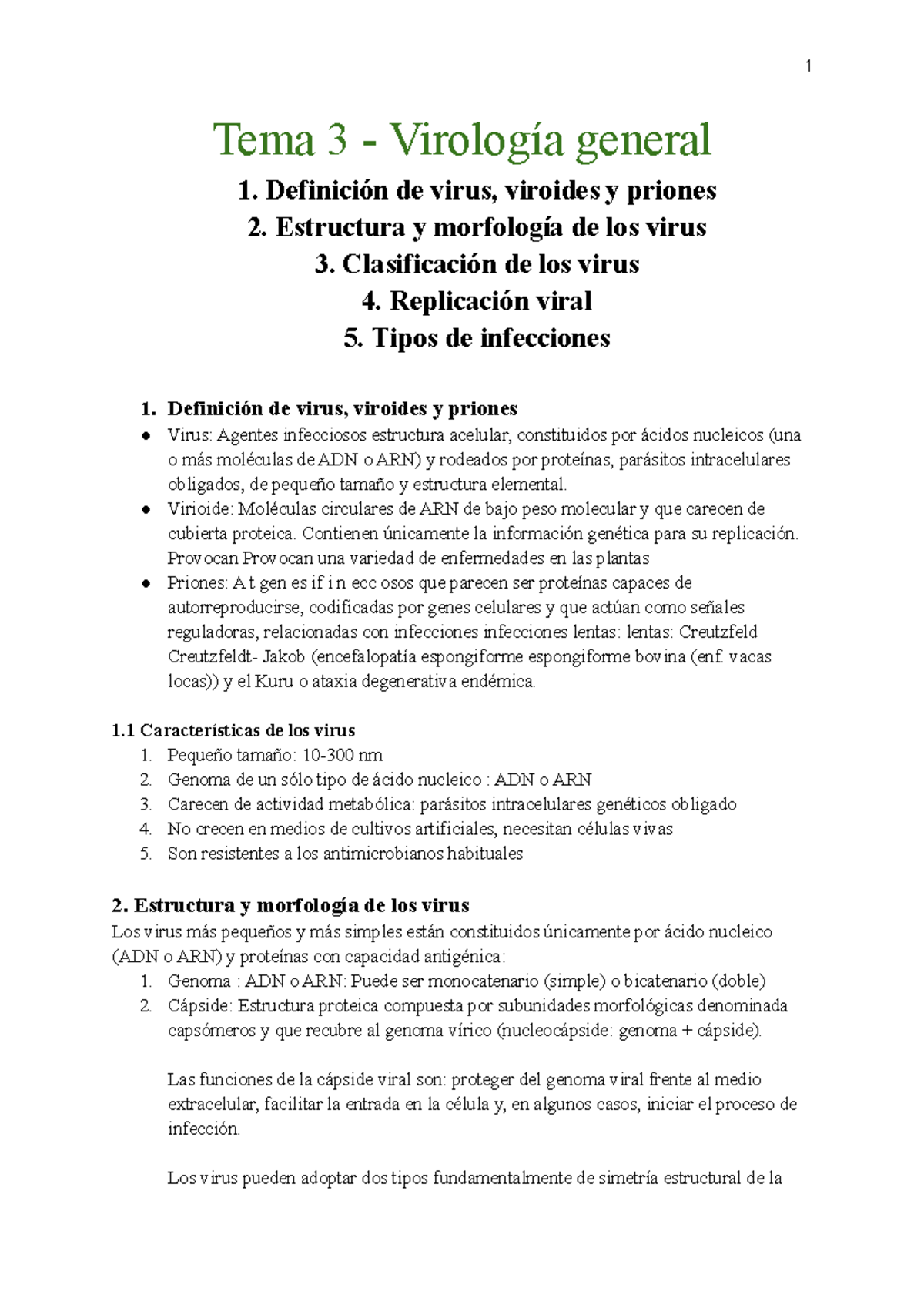 T3 - Virología general - Virus, características, reproducción, tipos ...