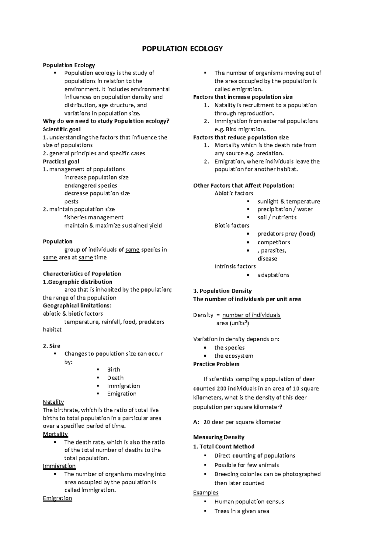 Population-Ecology - about the population - POPULATION ECOLOGY ...