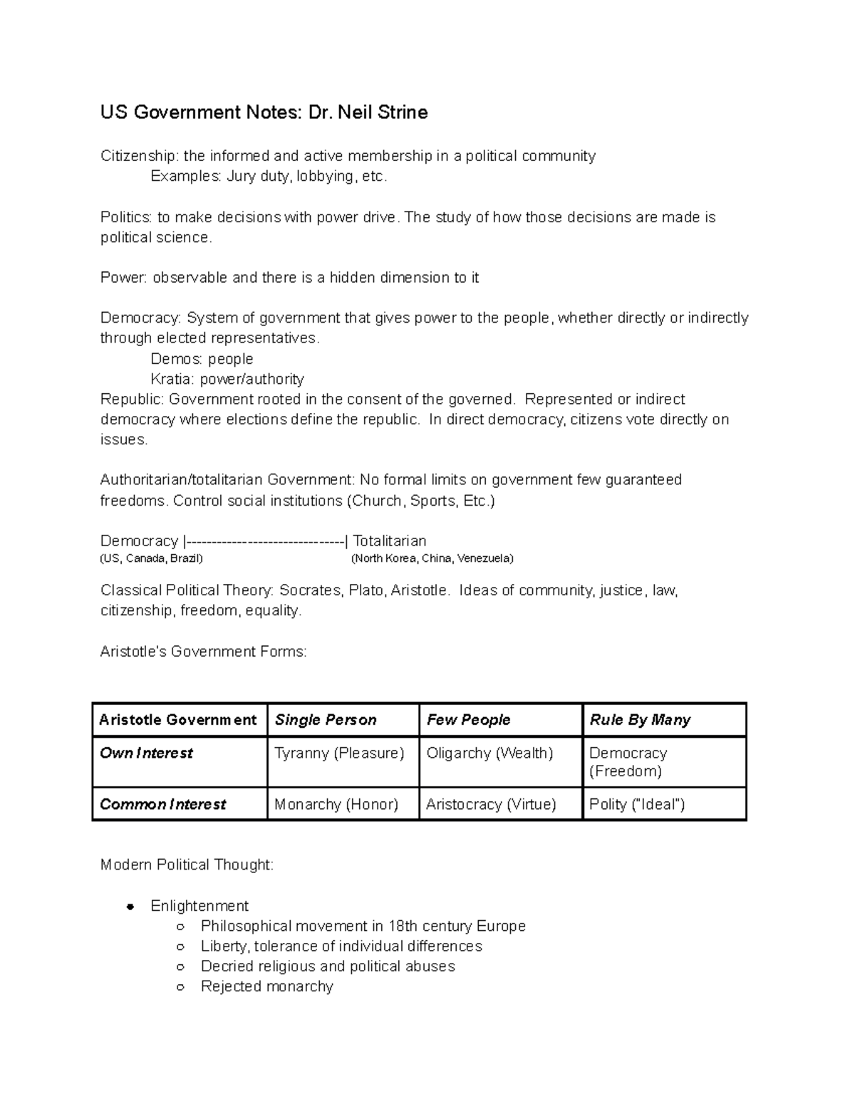 US Government Notes - Neil Strine Citizenship: the informed and active ...