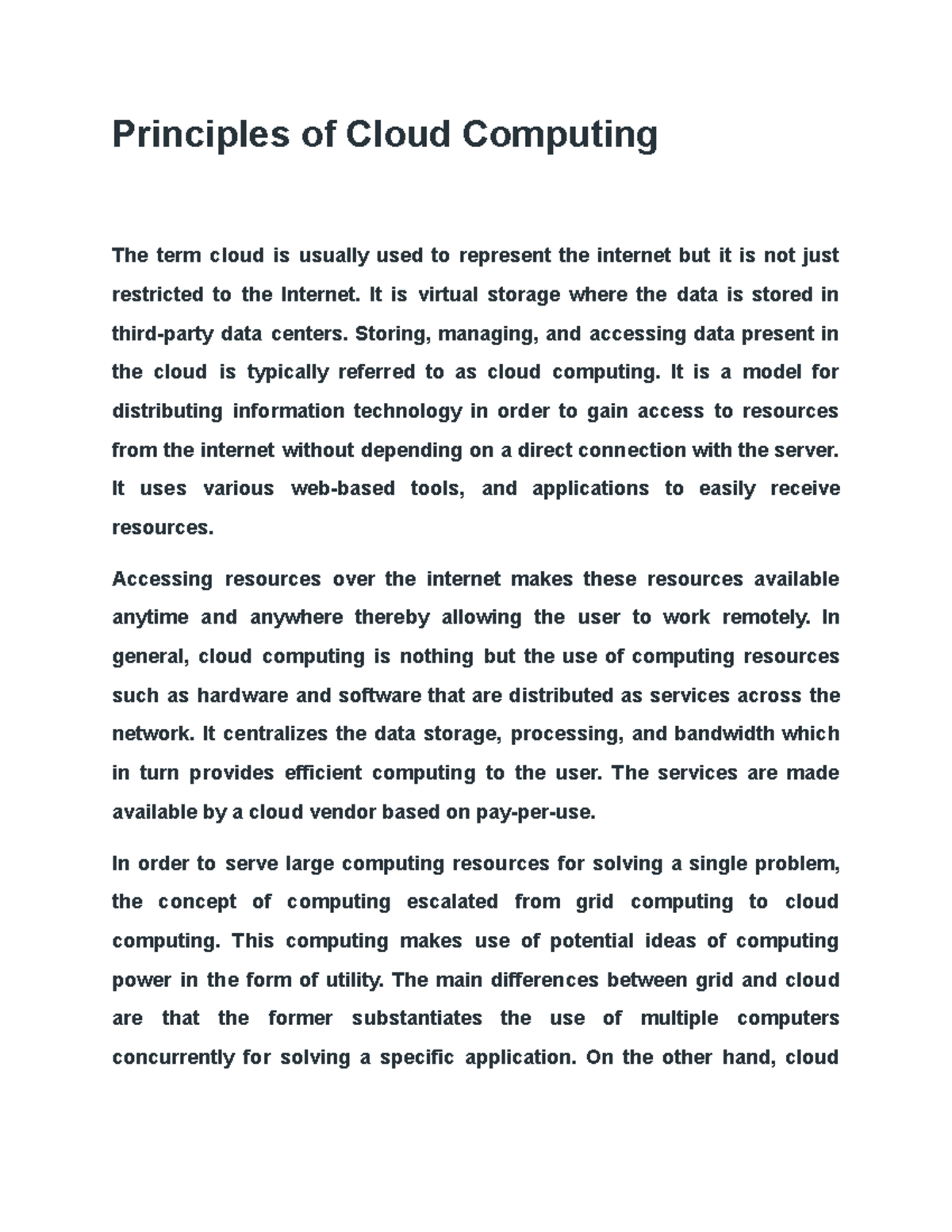 What are the basic principles of cloud computing - Principles of Cloud ...