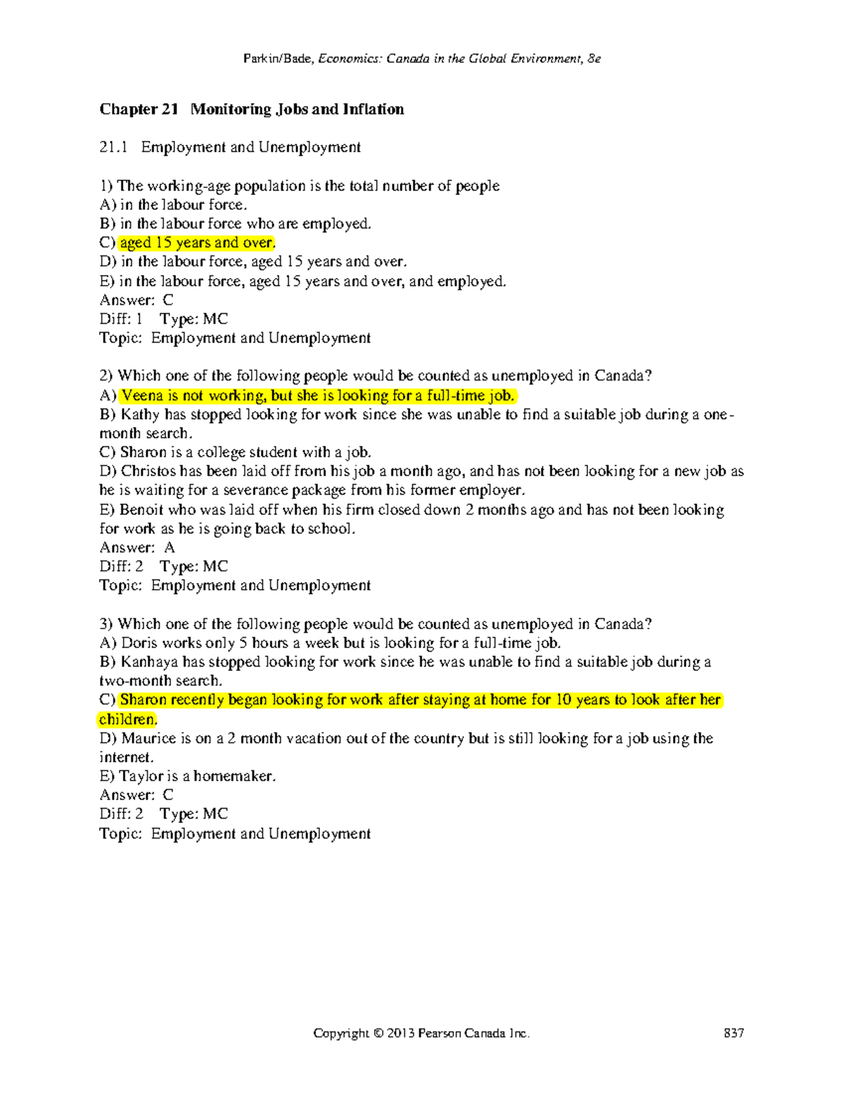 chapter 21 practie monitoring jobs and inflation - Chapter 21 ...