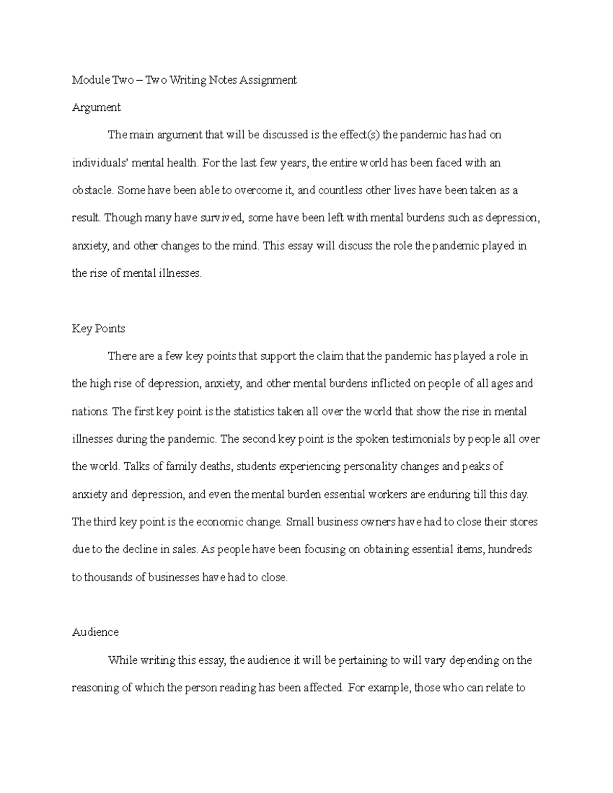 Module 2-2- ENG - Writing notes assignment - Module Two – Two Writing ...