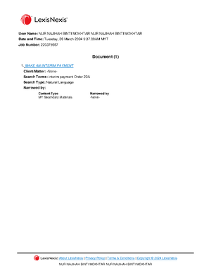 Sample Redemption Statement - PRIVATE & CONFIDENTIAL Please take note ...