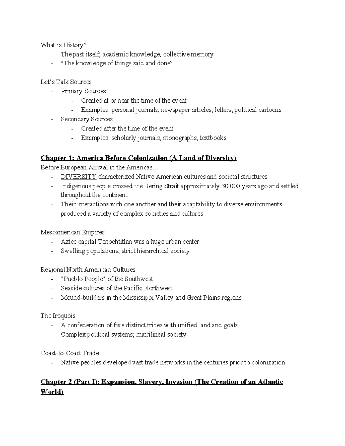 History 172 Lecture Notes Part I - What is History? - The past itself ...