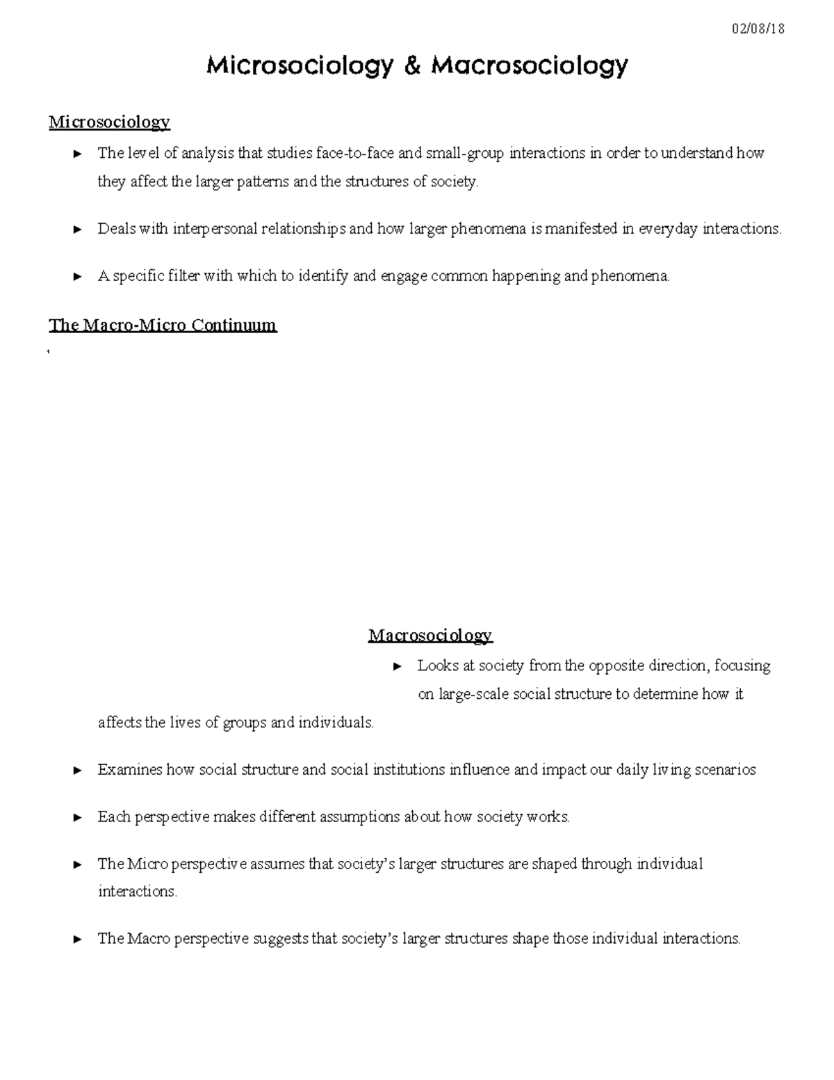 Microsociology & Macrosociology - Deals with interpersonal ...