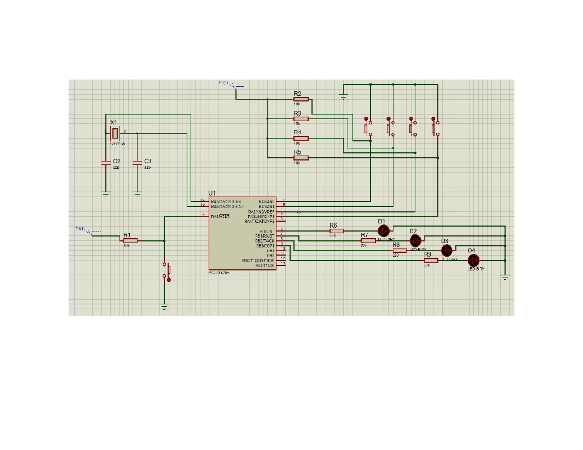 Imagen circuito proteus - R2(1) R2 10k R3 X1 10k o 2 R4 CRYSTAL 10k R5 ...