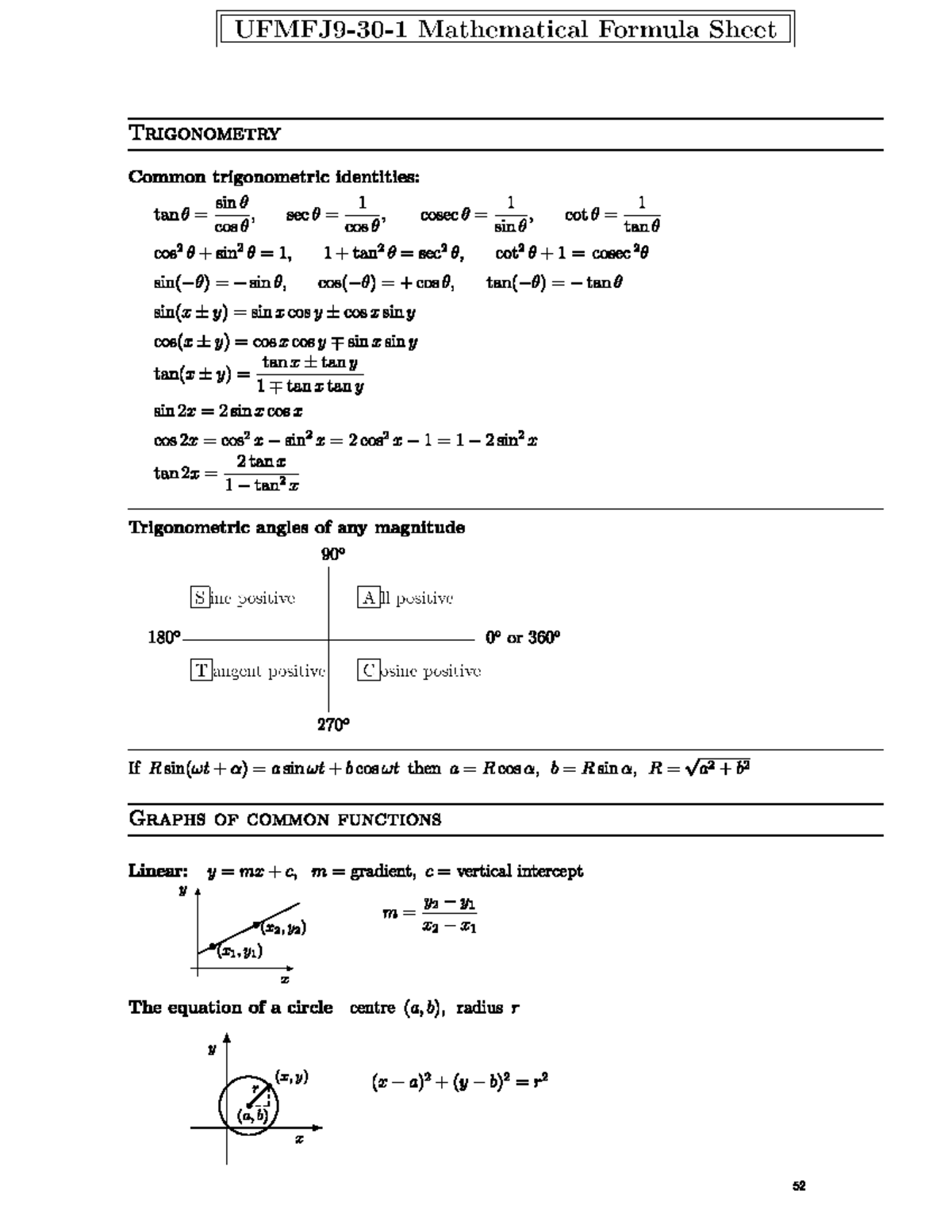 Formula Sheet - UFMFJ9-30-1 - Studocu