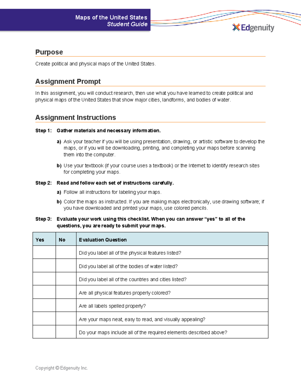Project-Map-US-student-guide - Maps of the United States Student Guide ...