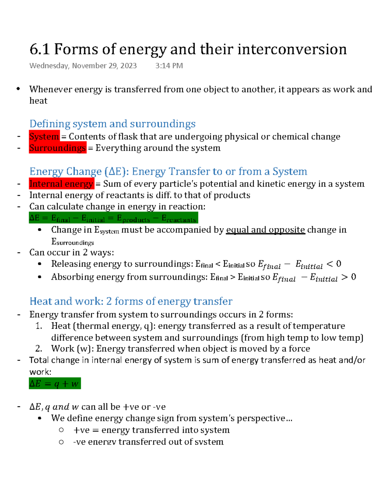 Chapter 6.1 Forms of energy and their interconversion - Whenever energy ...