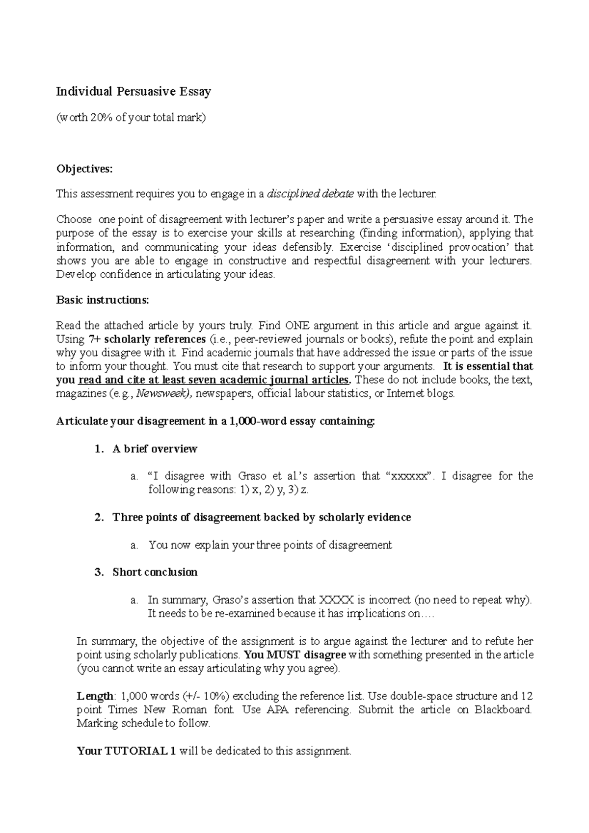 MANT 250 2021 Essay Instructions - Individual Persuasive Essay (worth ...