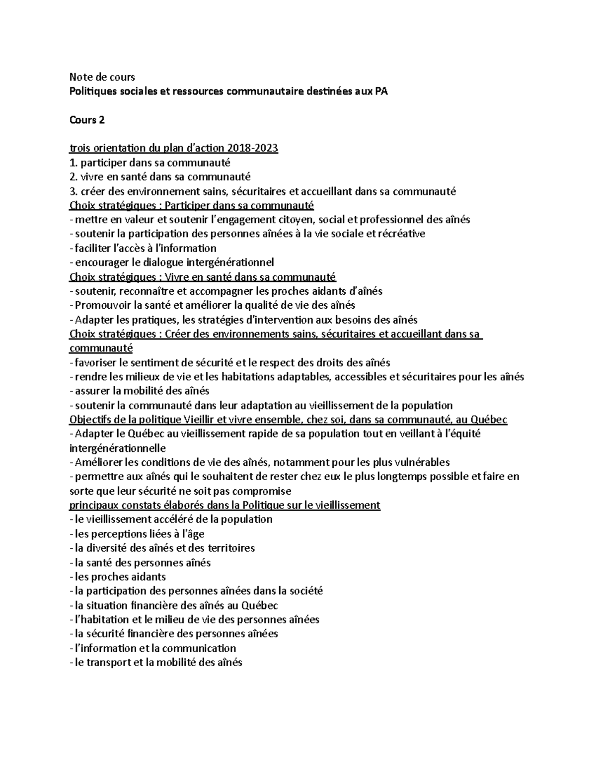 Note de cours exam mi-sess, cours 2,3,5,6 - Note de cours Politiques ...