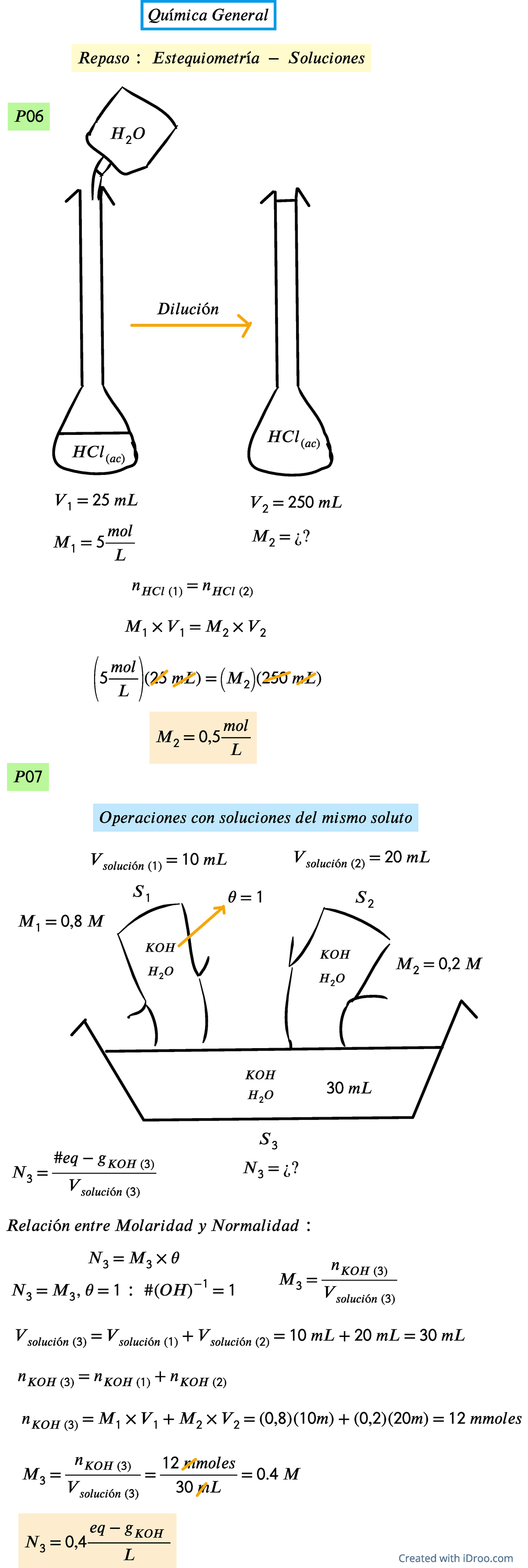 QG - S15 - Esteq. & Soluciones - Repaso V - Química General Repaso : Estequiometría - Soluciones ...