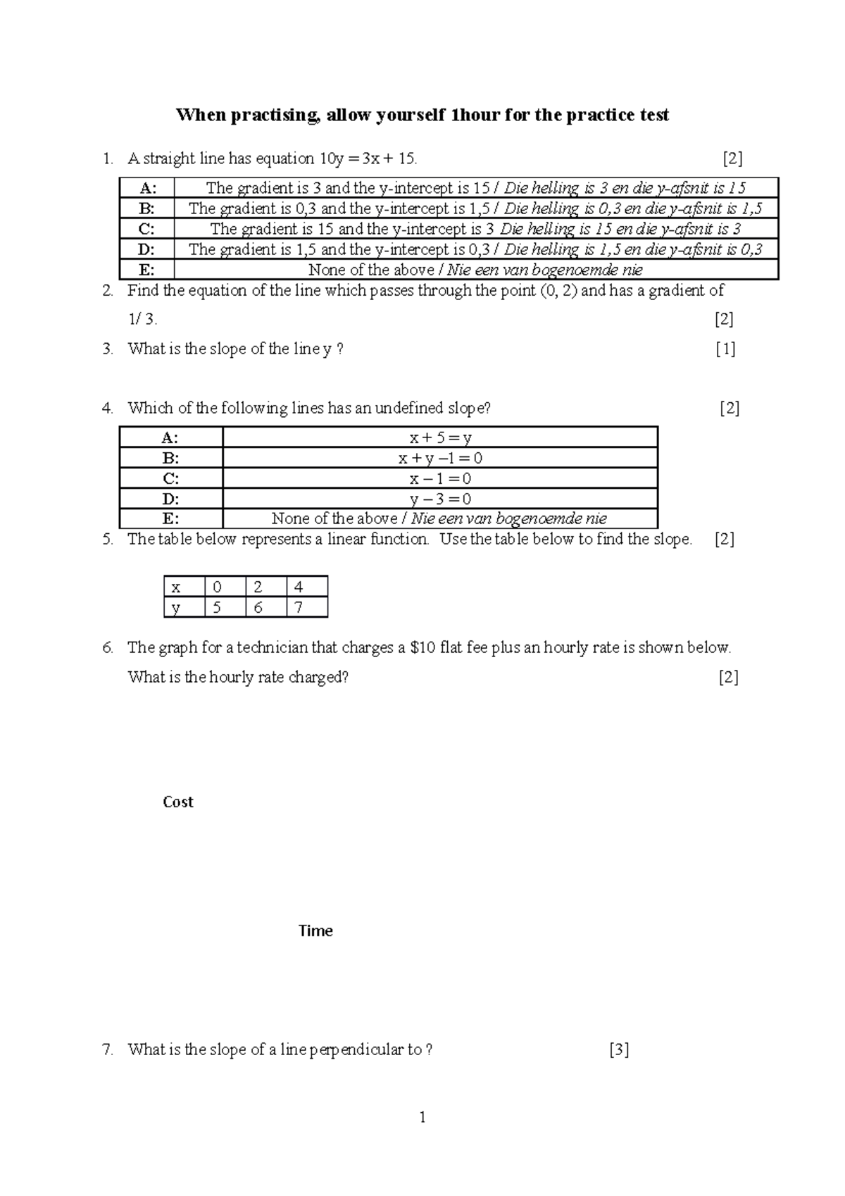 Tutorial Unit 4 - When practising, allow yourself 1hour for the ...