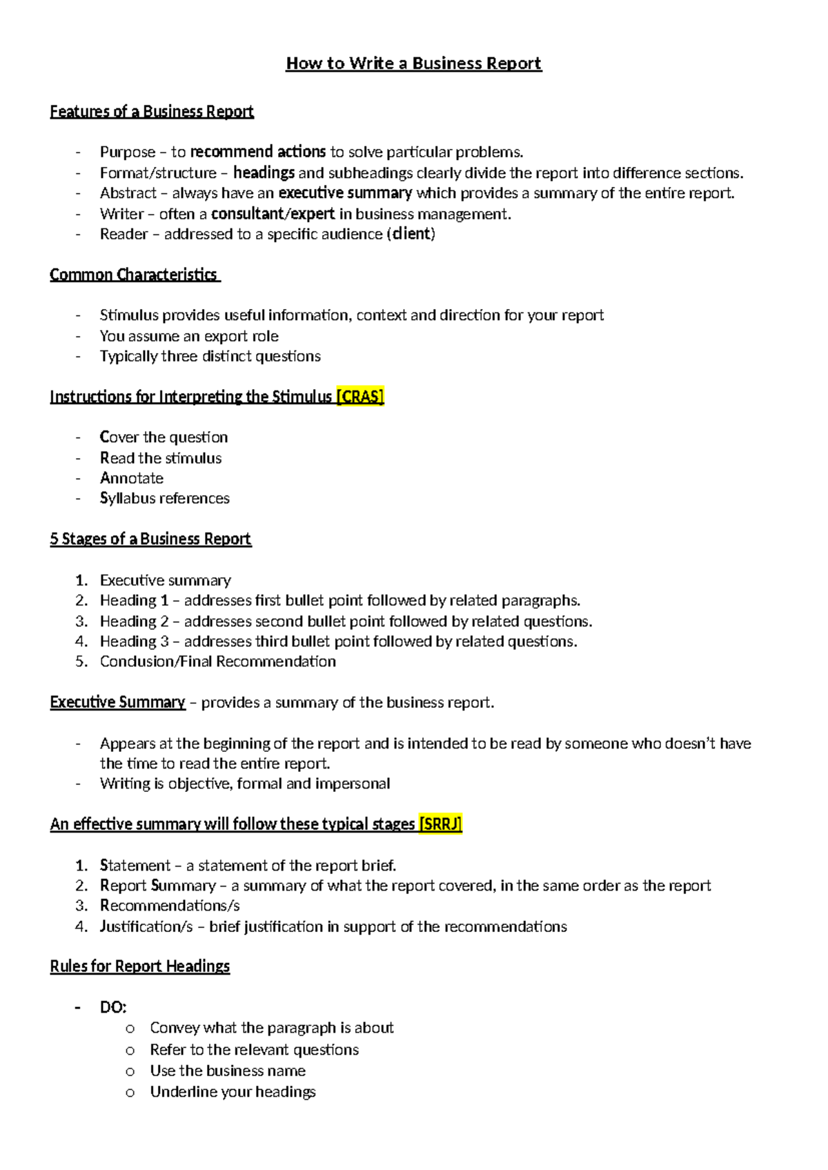 How to Write a Business Report - How to Write a Business Report ...