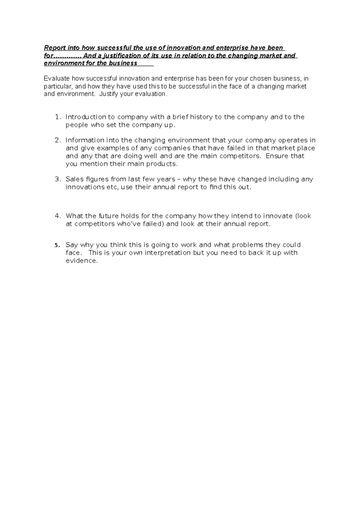 Distinction Report - template - Report into how successful the use of ...