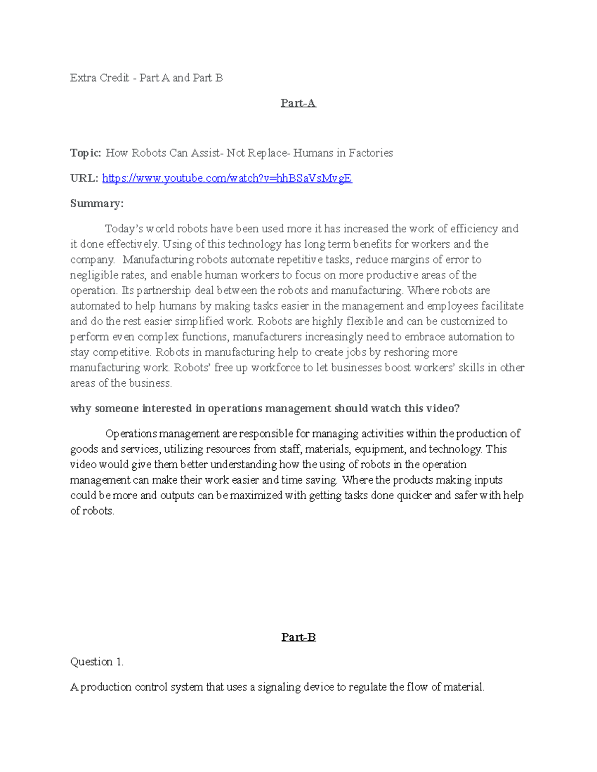 Extra Credit - Part A and Part B - Extra Credit - Part A and Part B ...