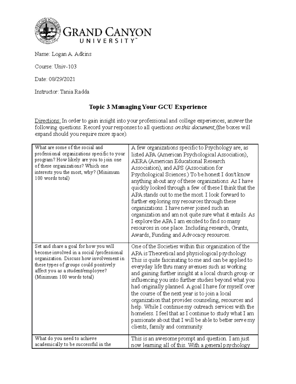 T3assignment 2final - Name: Logan A. Adkins Course: Univ- Date: 08/29 ...