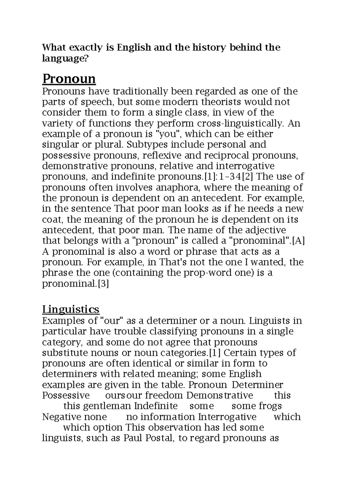 English Pronouns and its history - What exactly is English and the ...
