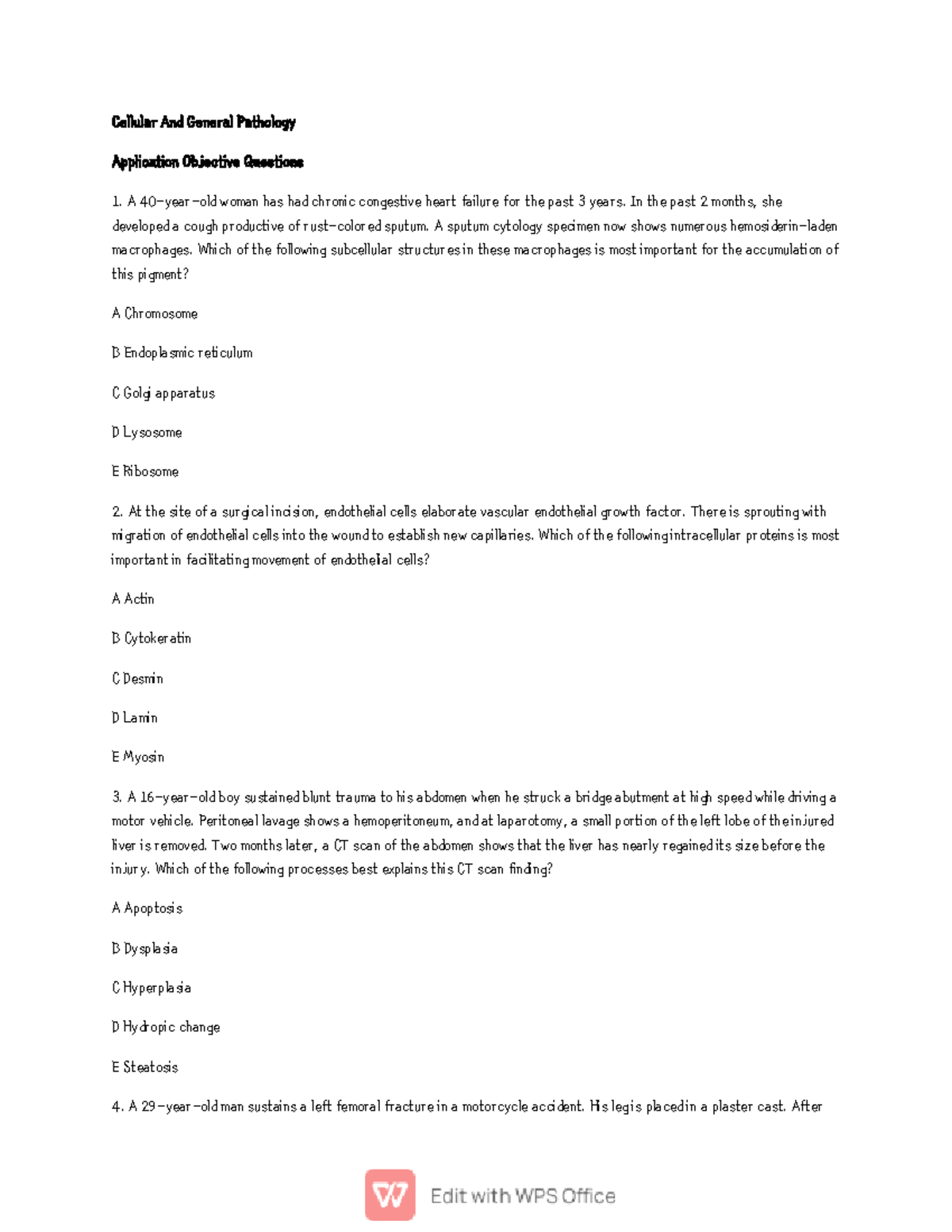 Application Pathology Questions Estam - Cellular And General Pathology ...