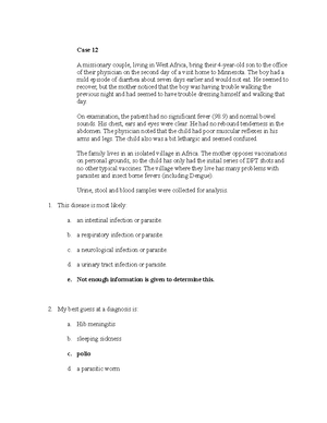 Case study 10 for microbiology - Case 10 A 22-year-old woman presents ...