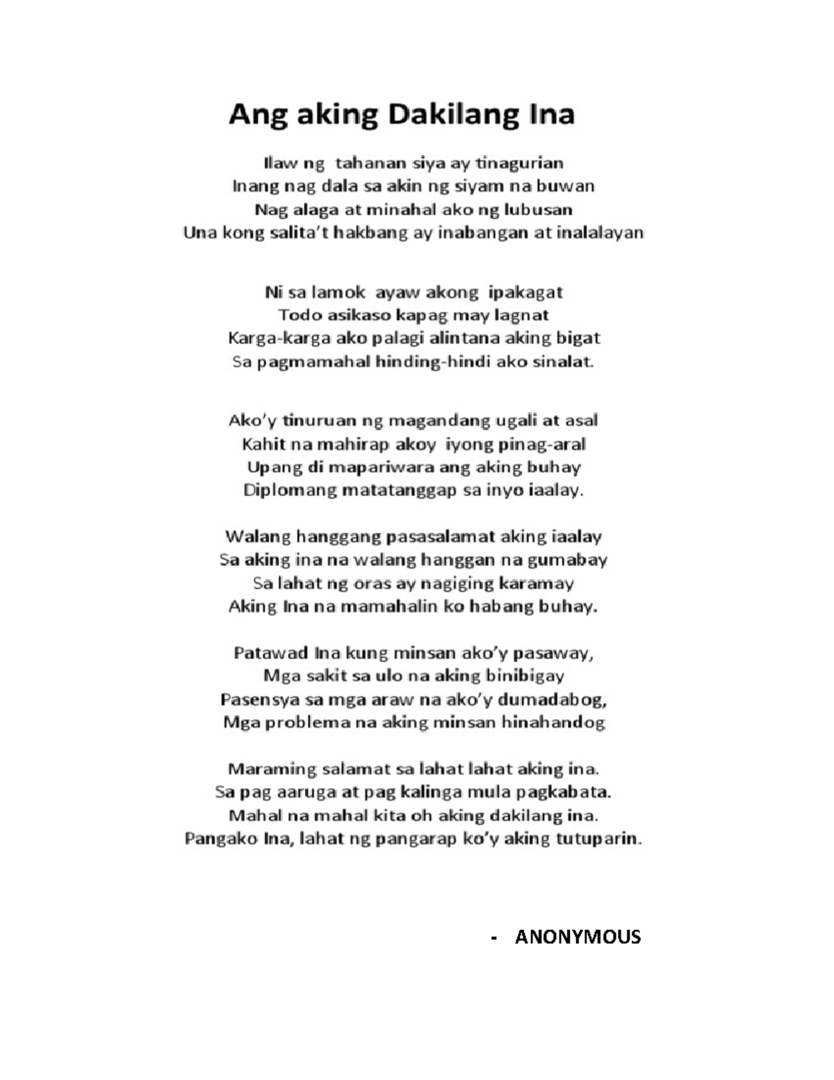 FIL 9 AL1 TULA - module - Education Major in Filipino - ANONYMOUS - Studocu