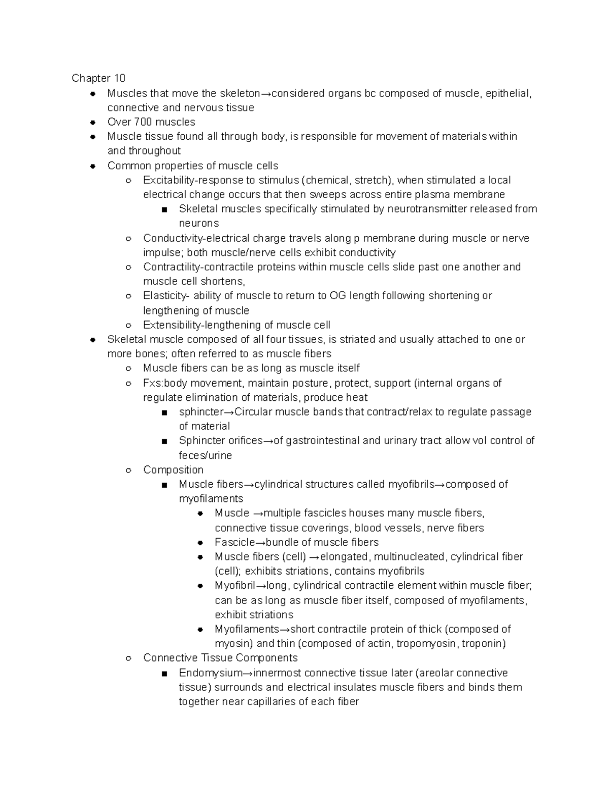 ANAT025 10,11,12 - anat - Chapter 10 Muscles that move the skeleton→ ...